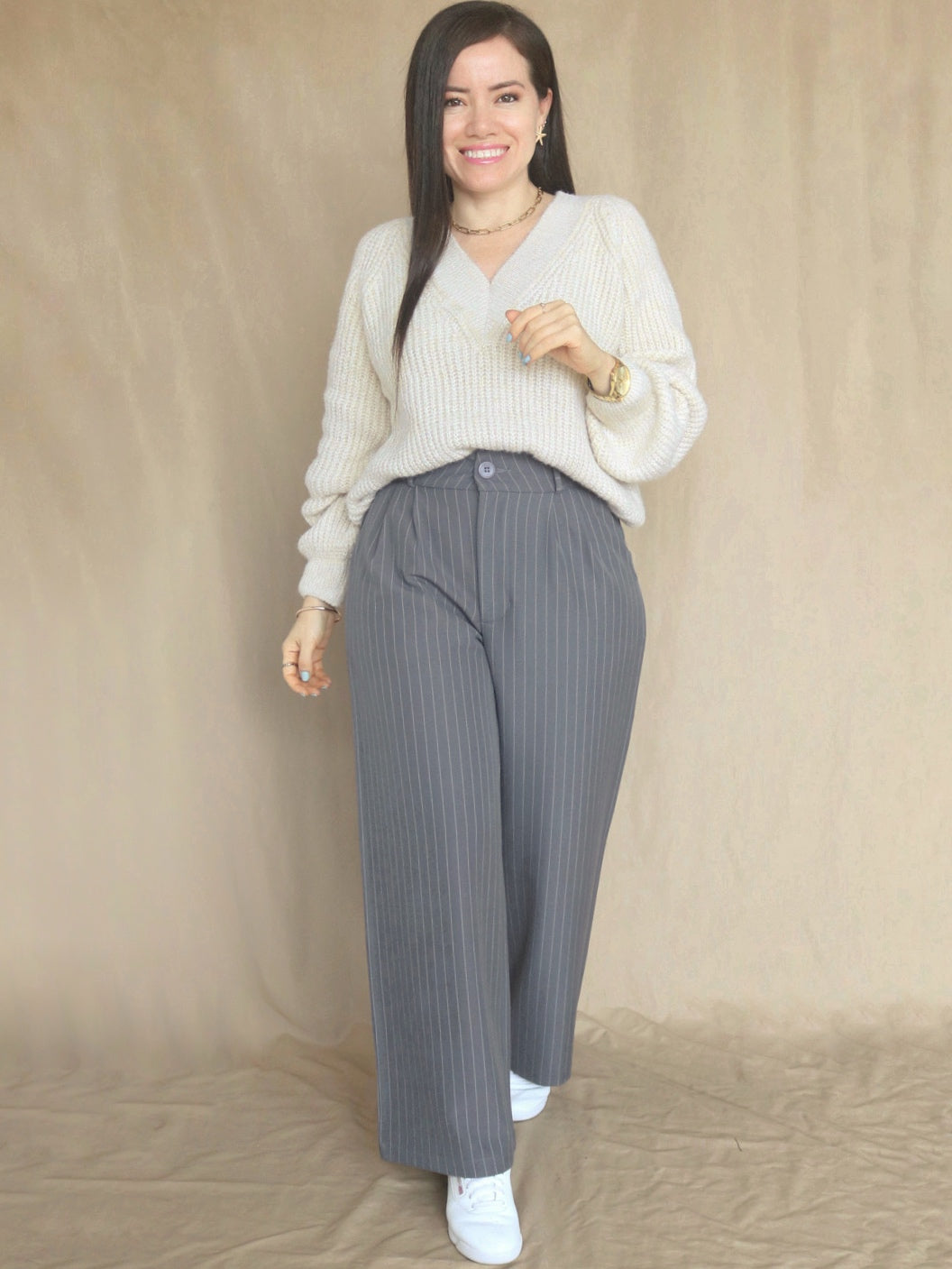 PANTALÓN PALAZO SASTRE RAYAS – Rosylena